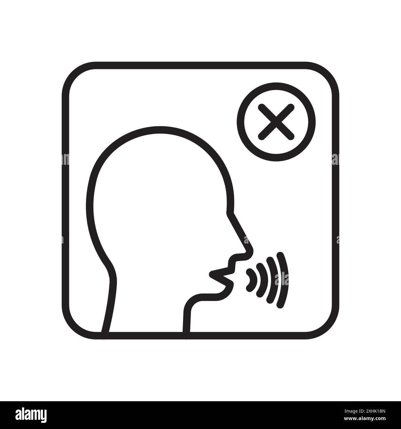 Stop talking sign Black line art vector in black and white outline set collection sign Stock ...