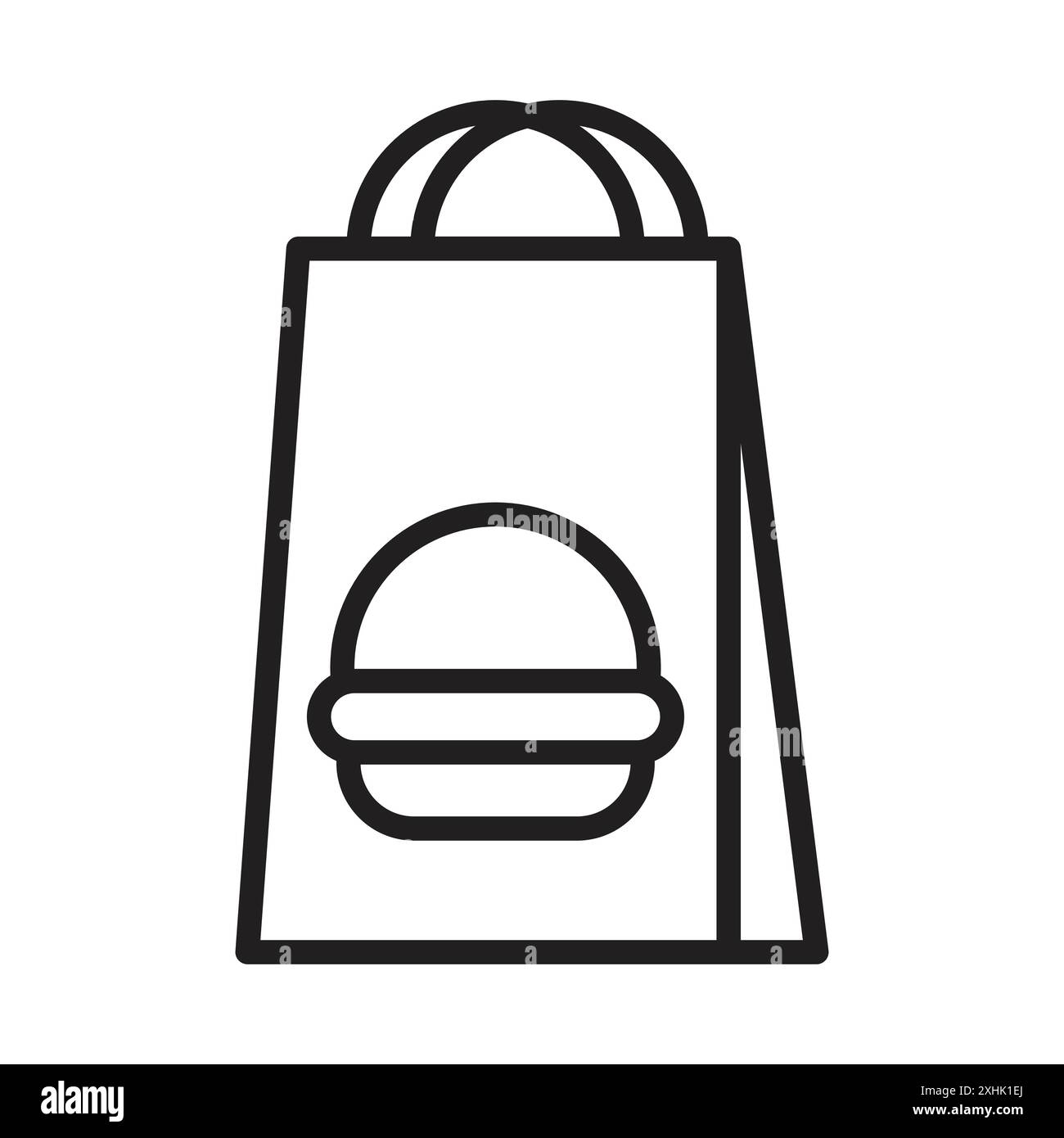 Take away food icon Black line art vector in black and white outline ...