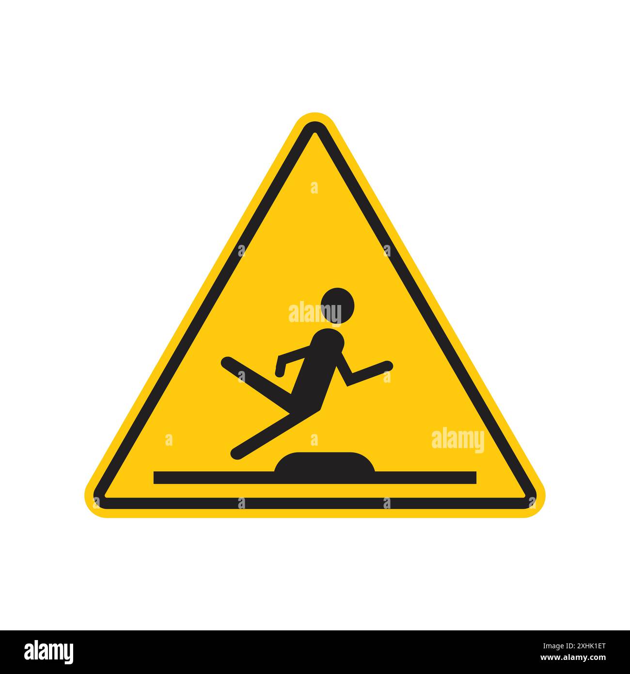 Tripping hazard warning sign Black line art vector in black and white ...