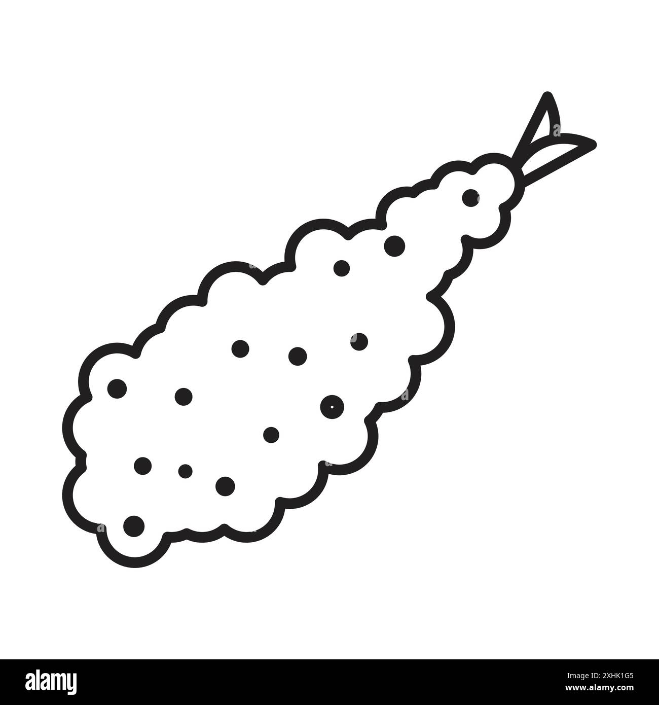 Tempura icon Black line art vector in black and white outline set collection sign Stock Vector ...