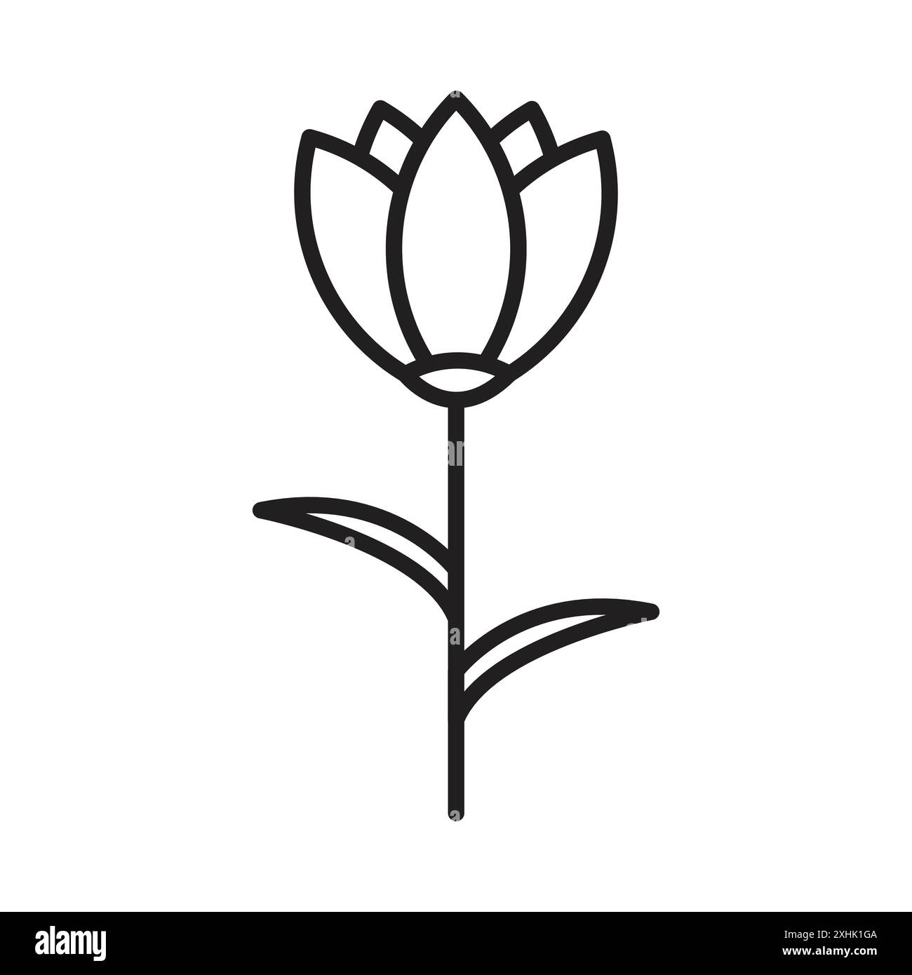 Tulip icon Black line art vector in black and white outline set ...