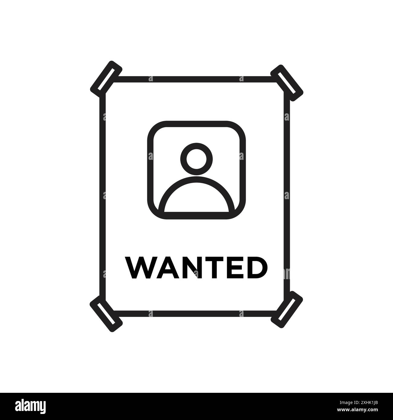 Wanted icon Black line art vector in black and white outline set ...