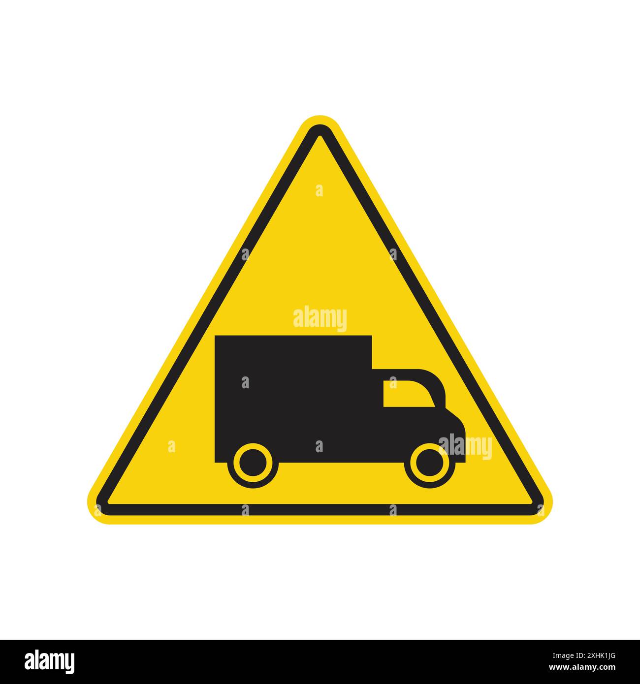 Truck warning sign Black line art vector in black and white outline set ...