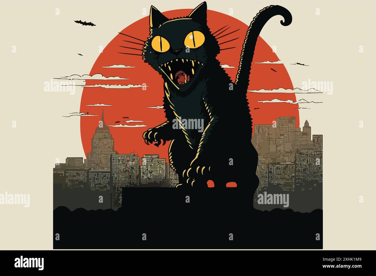 Catzilla vector illustration Stock Vector Image & Art - Alamy
