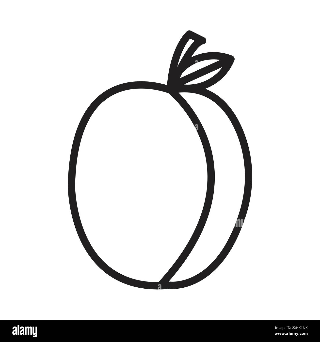 Plum icon Black line art vector in black and white outline set ...