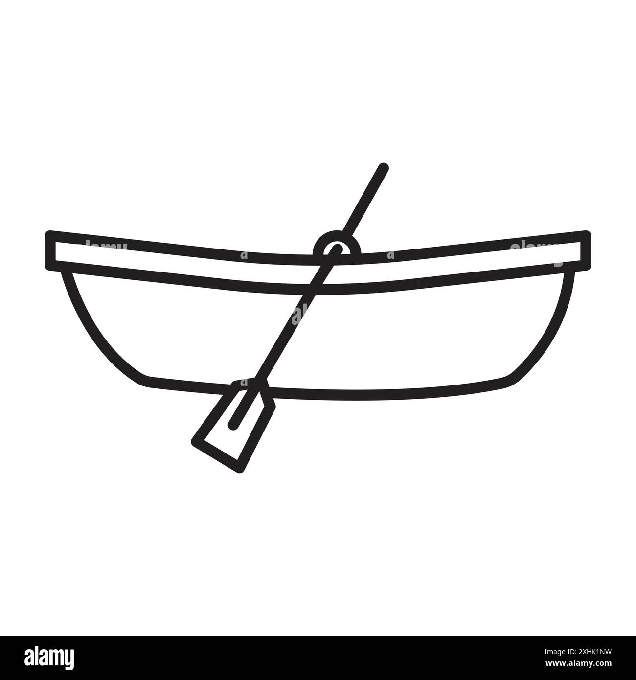 Wooden boat icon Black line art vector in black and white outline set collection sign Stock ...