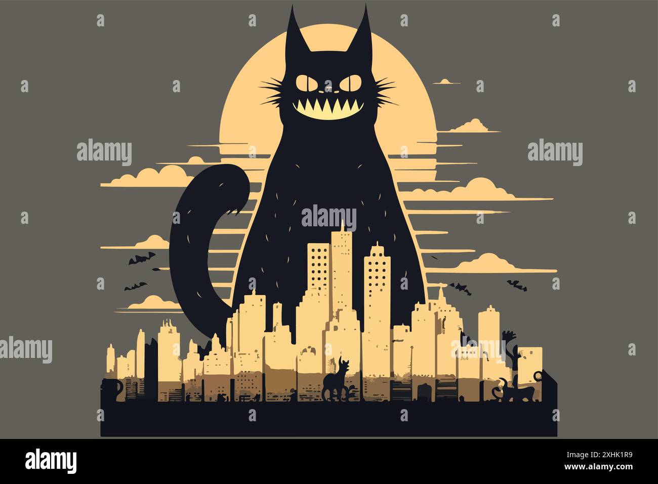 Catzilla vector illustration Stock Vector Image & Art - Alamy