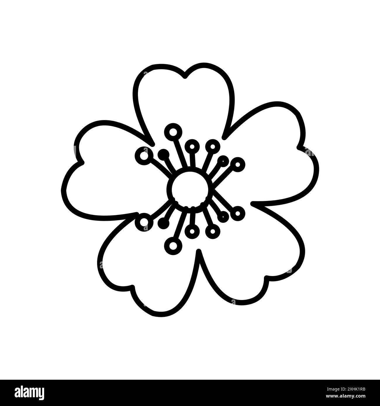 Wild rose icon Black line art vector in black and white outline set ...