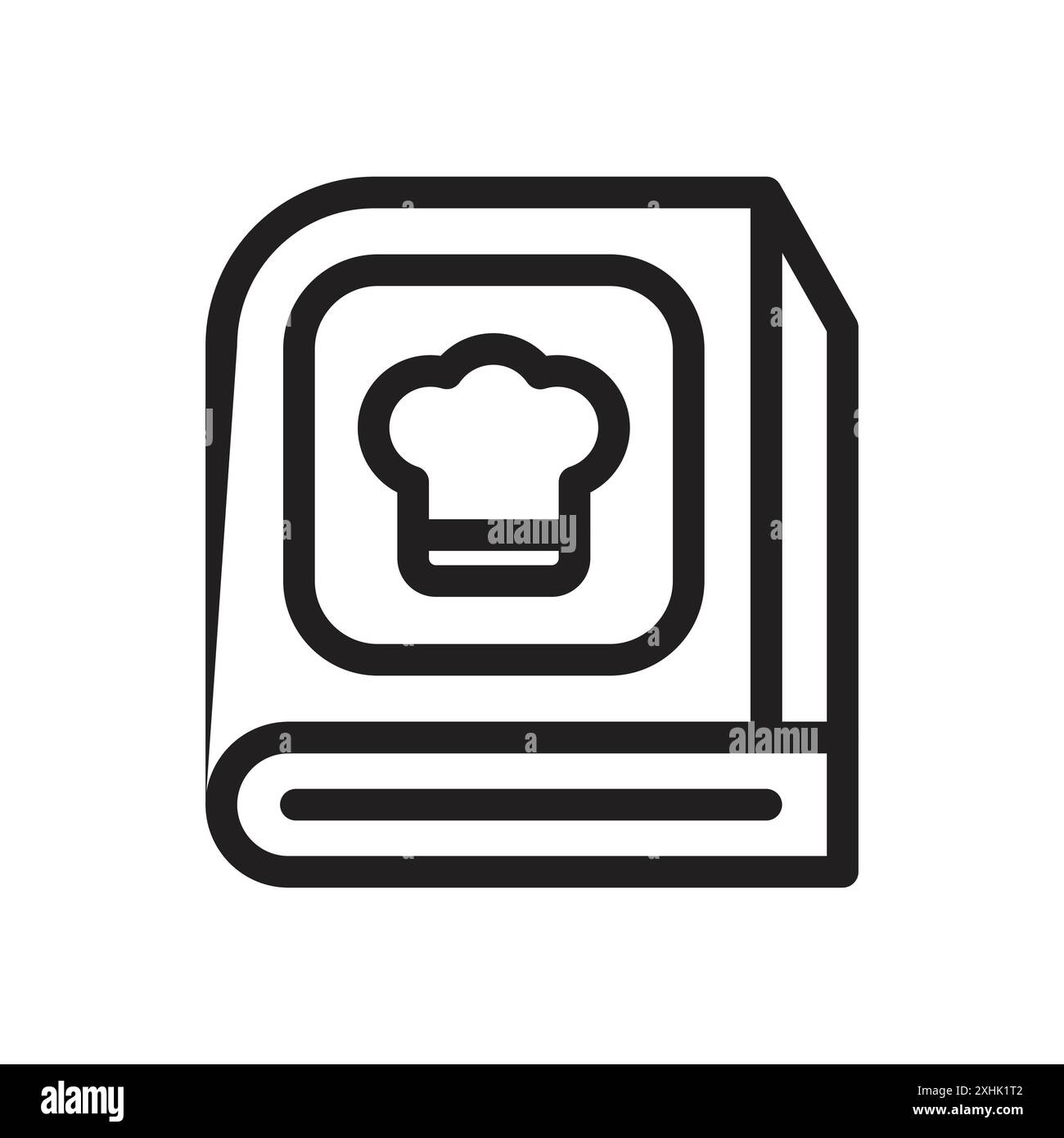 Recipe book icon Black line art vector in black and white outline set ...