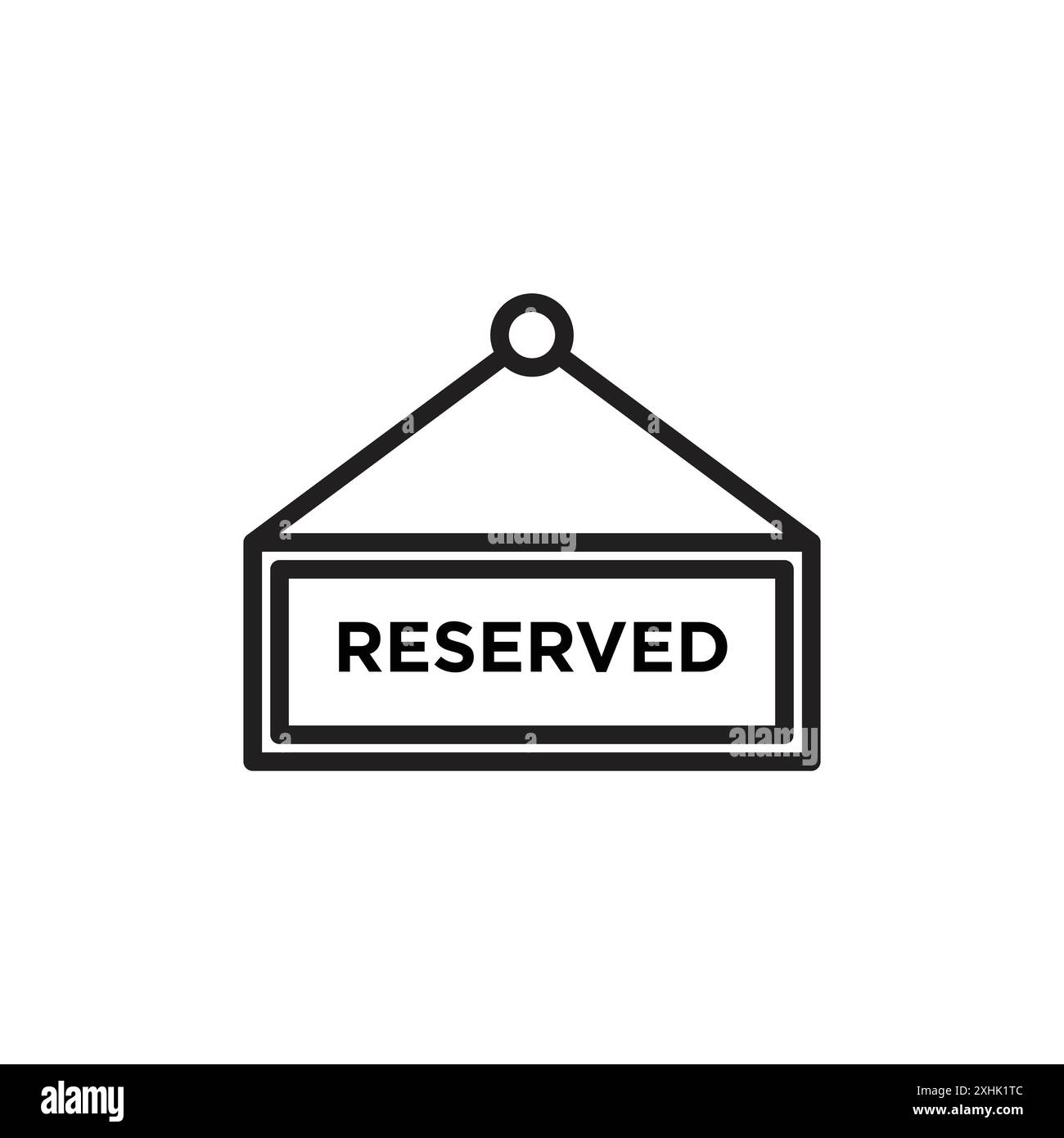 Reserved icon Black line art vector in black and white outline set ...