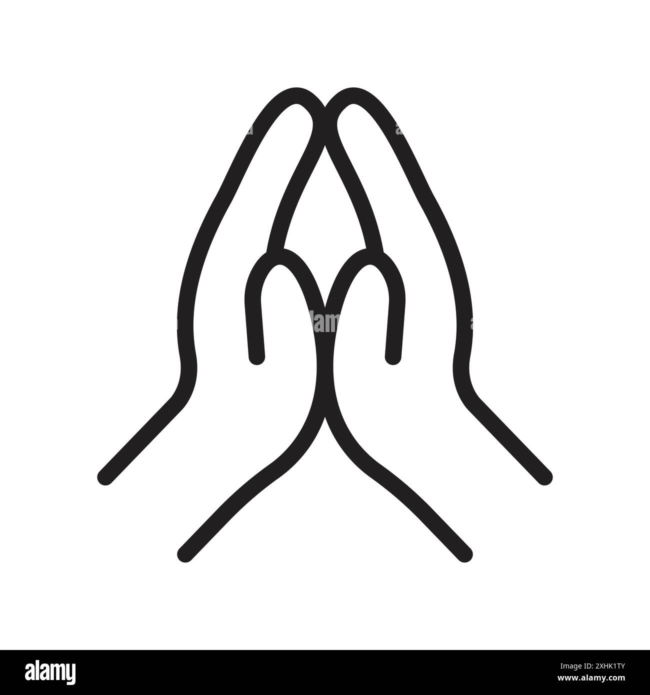 Pray icon Black line art vector in black and white outline set ...