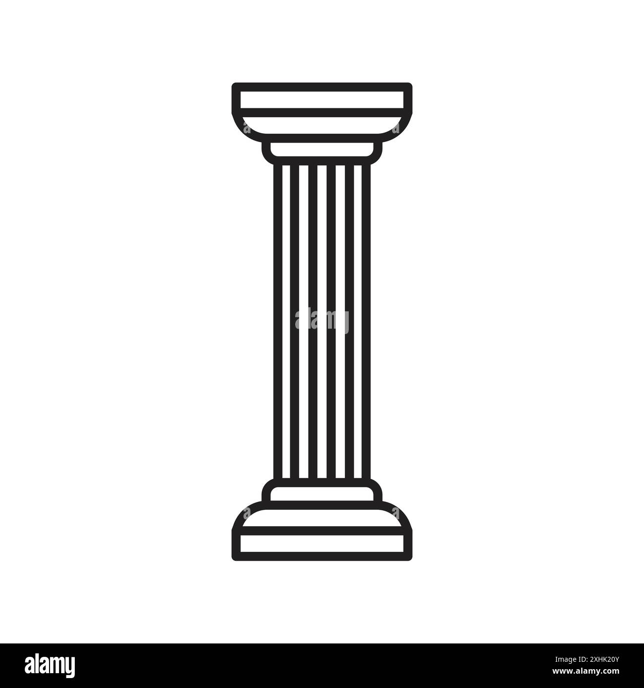 Pillar icon Black line art vector in black and white outline set collection sign Stock Vector ...