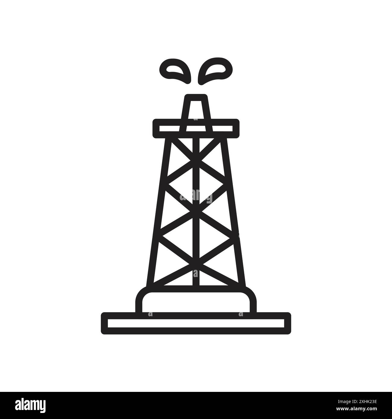 Shale gas rig icon Black line art vector in black and white outline set collection sign Stock ...