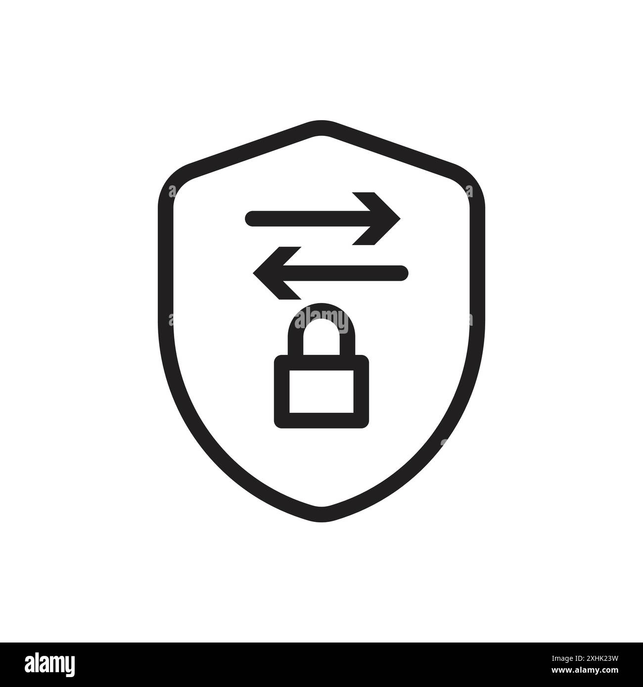 Safe transfer icon Black line art vector in black and white outline set ...