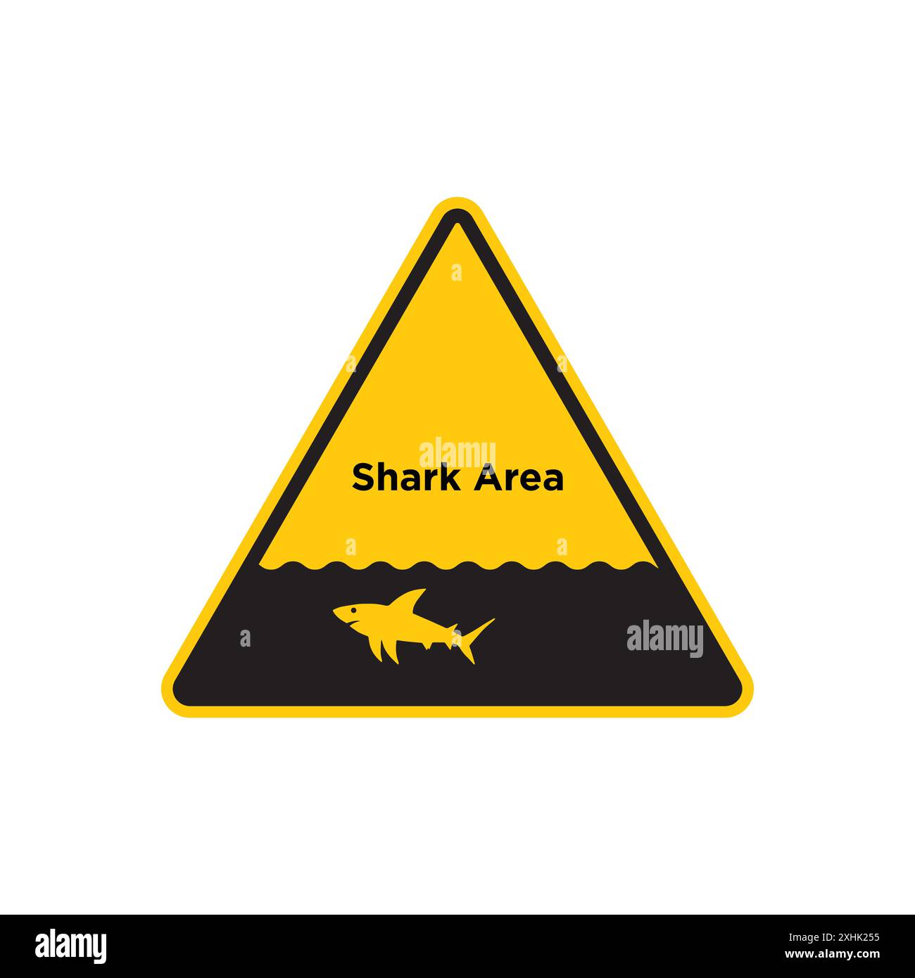 Shark warning sign Black line art vector in black and white outline set ...