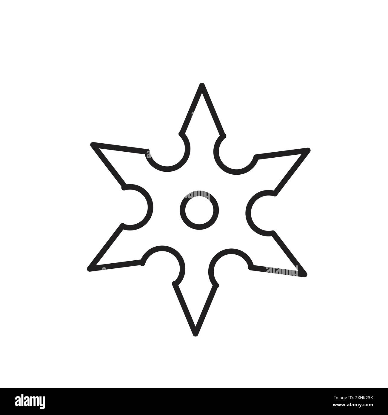 Shuriken icon Black line art vector in black and white outline set ...