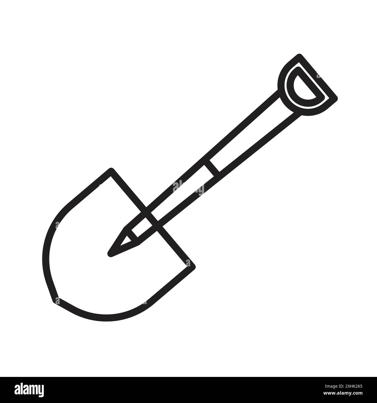 Shovel icon Black line art vector in black and white outline set ...