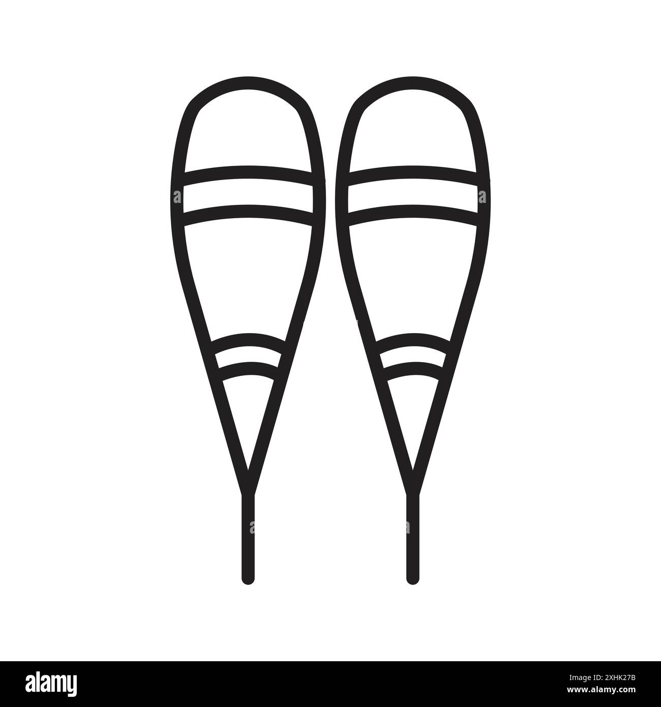 Snowshoes icon Black line art vector in black and white outline set collection sign Stock Vector ...