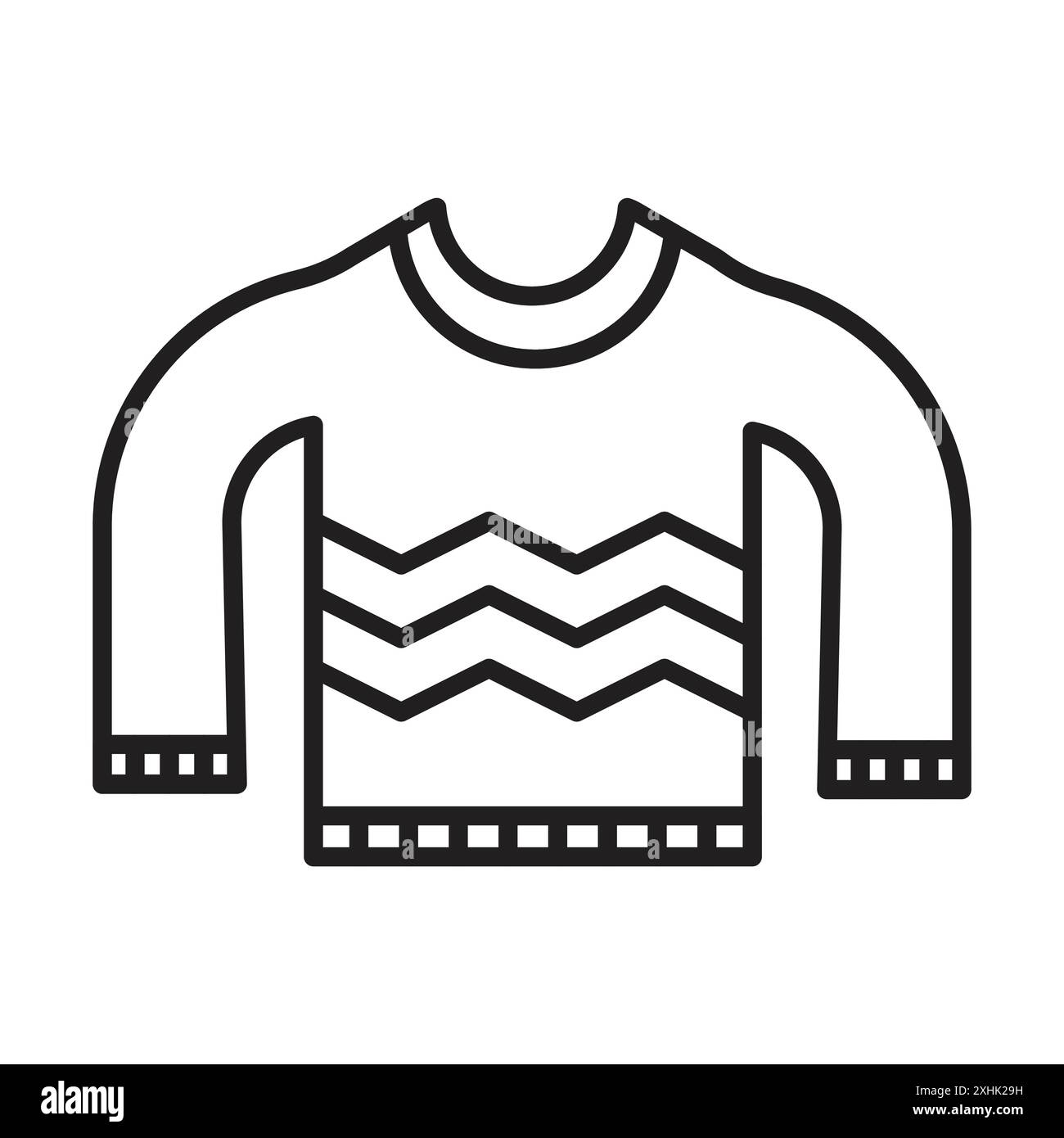 Sweater Icon Black Line Art Vector In Black And White Outline Set Collection Sign Stock Vector