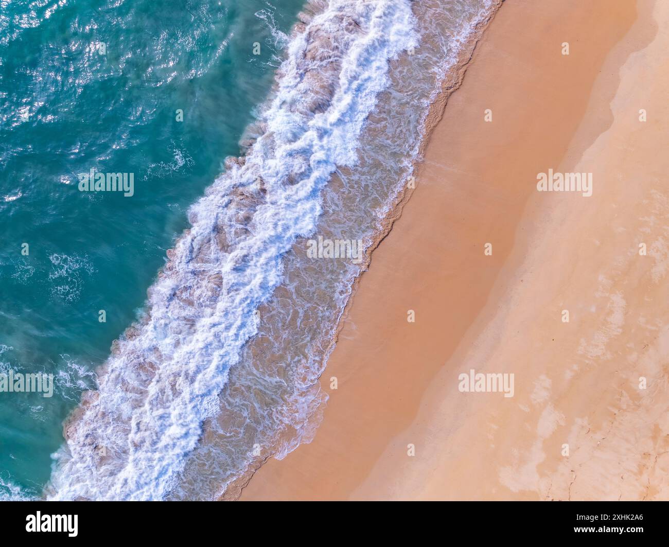 Aerial top view nature background of waves crashing in the ocean sea ...