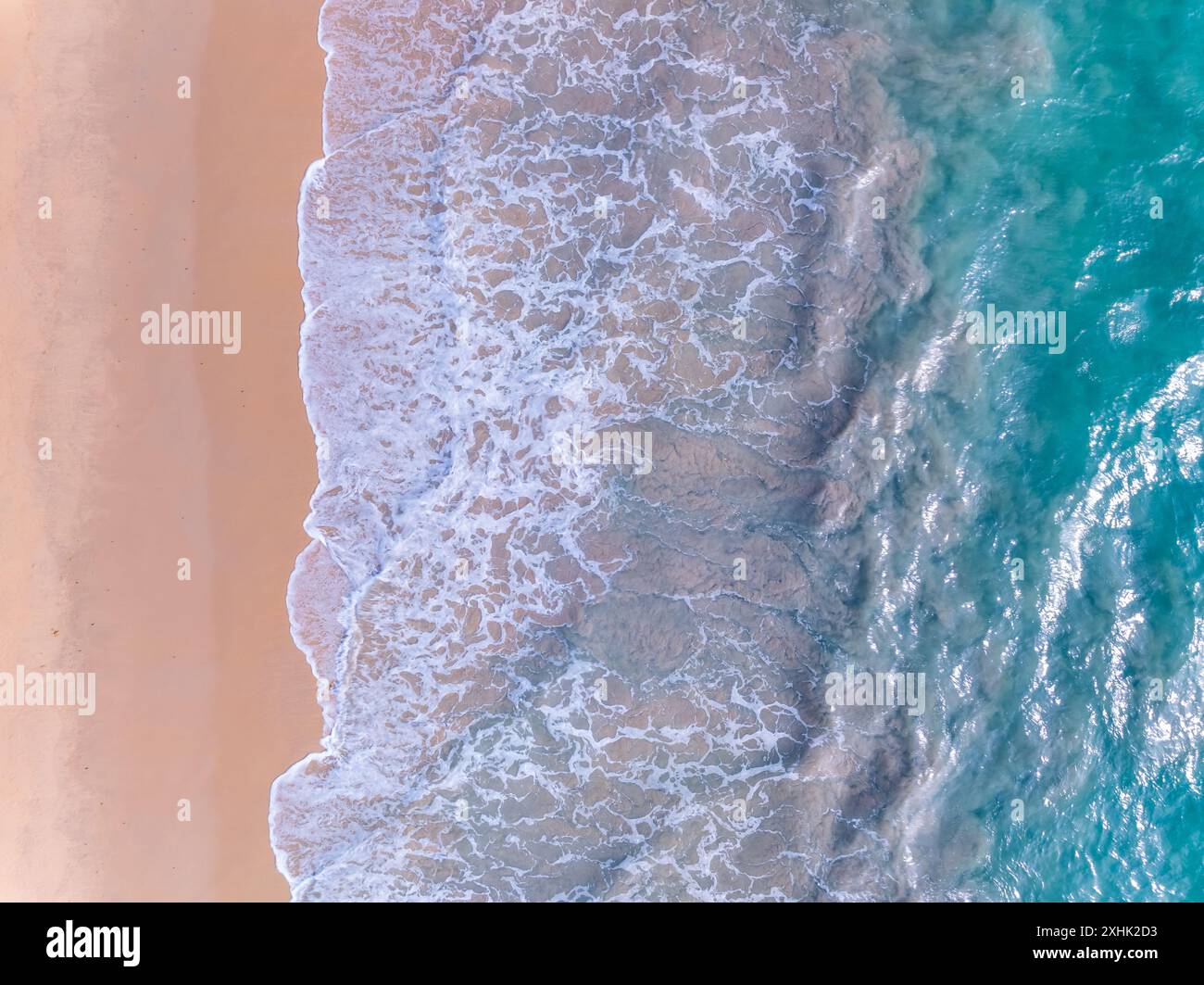 Aerial top view nature background of waves crashing in the ocean sea ...