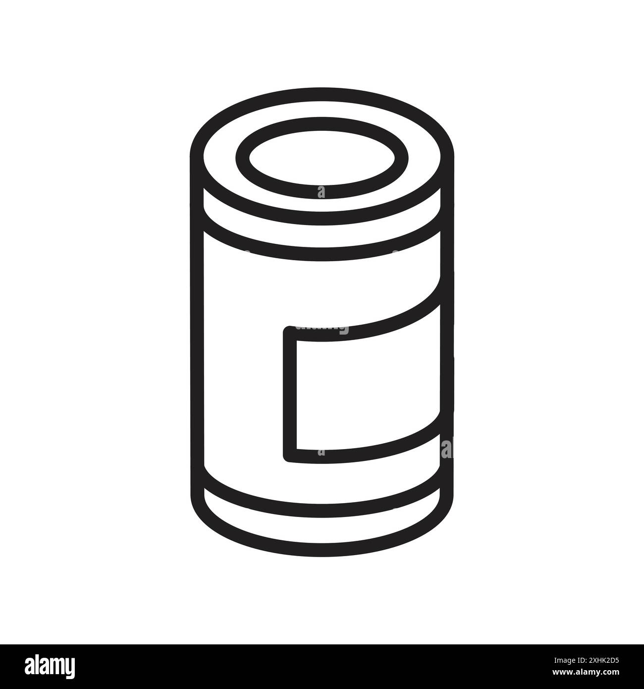 Tin can icon Black line art vector in black and white outline set collection sign Stock Vector ...