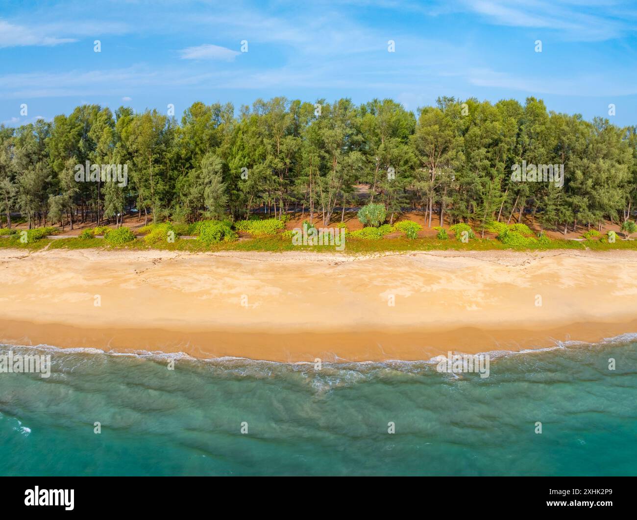 Aerial top view nature background of waves crashing in the ocean sea ...
