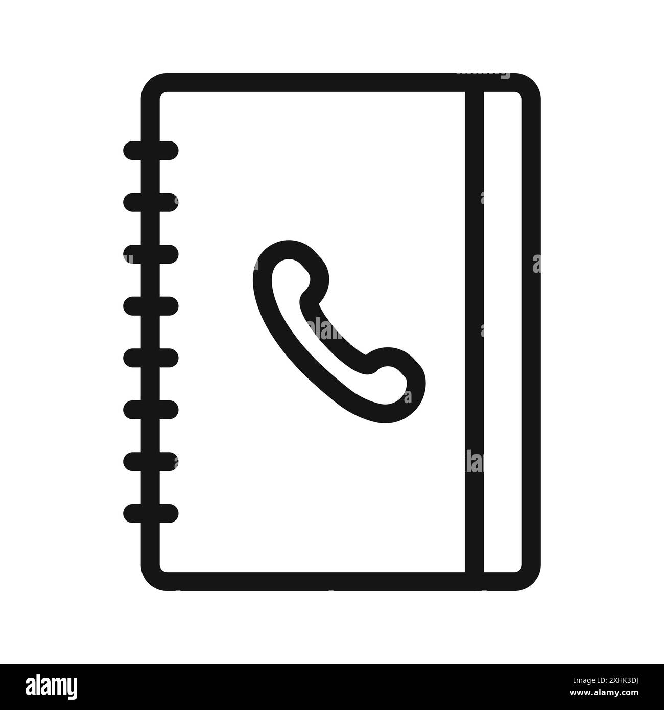 Address book icon Black line art vector in black and white outline set ...