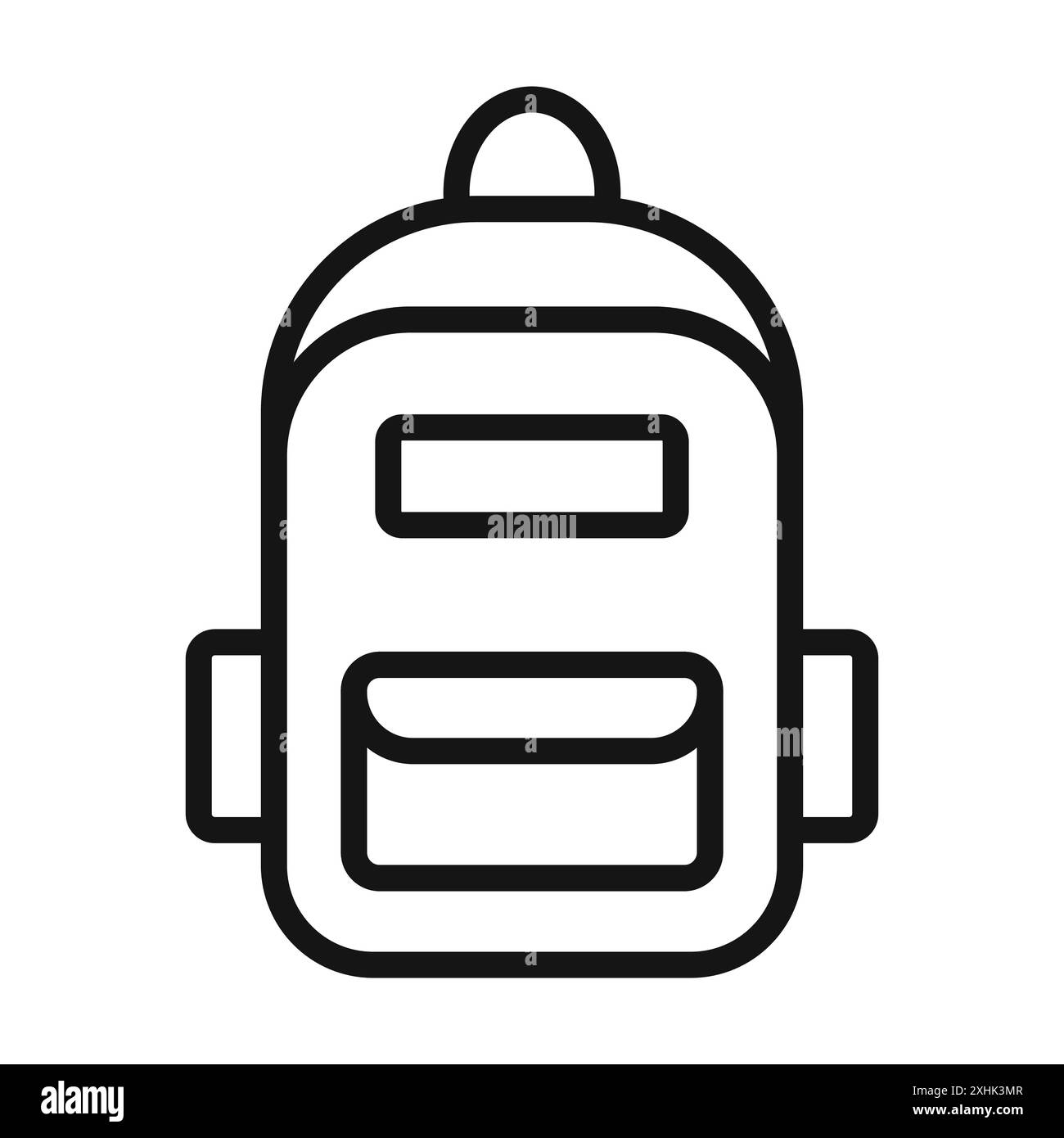 Backpack icon Black line art vector in black and white outline set ...