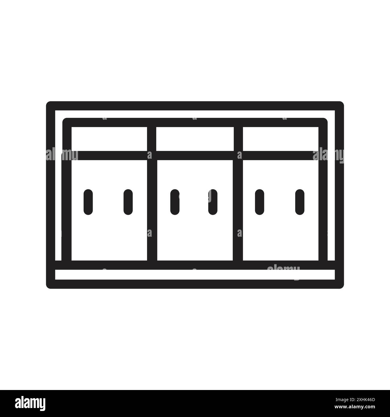Cabinet icon Black line art vector in black and white outline set ...