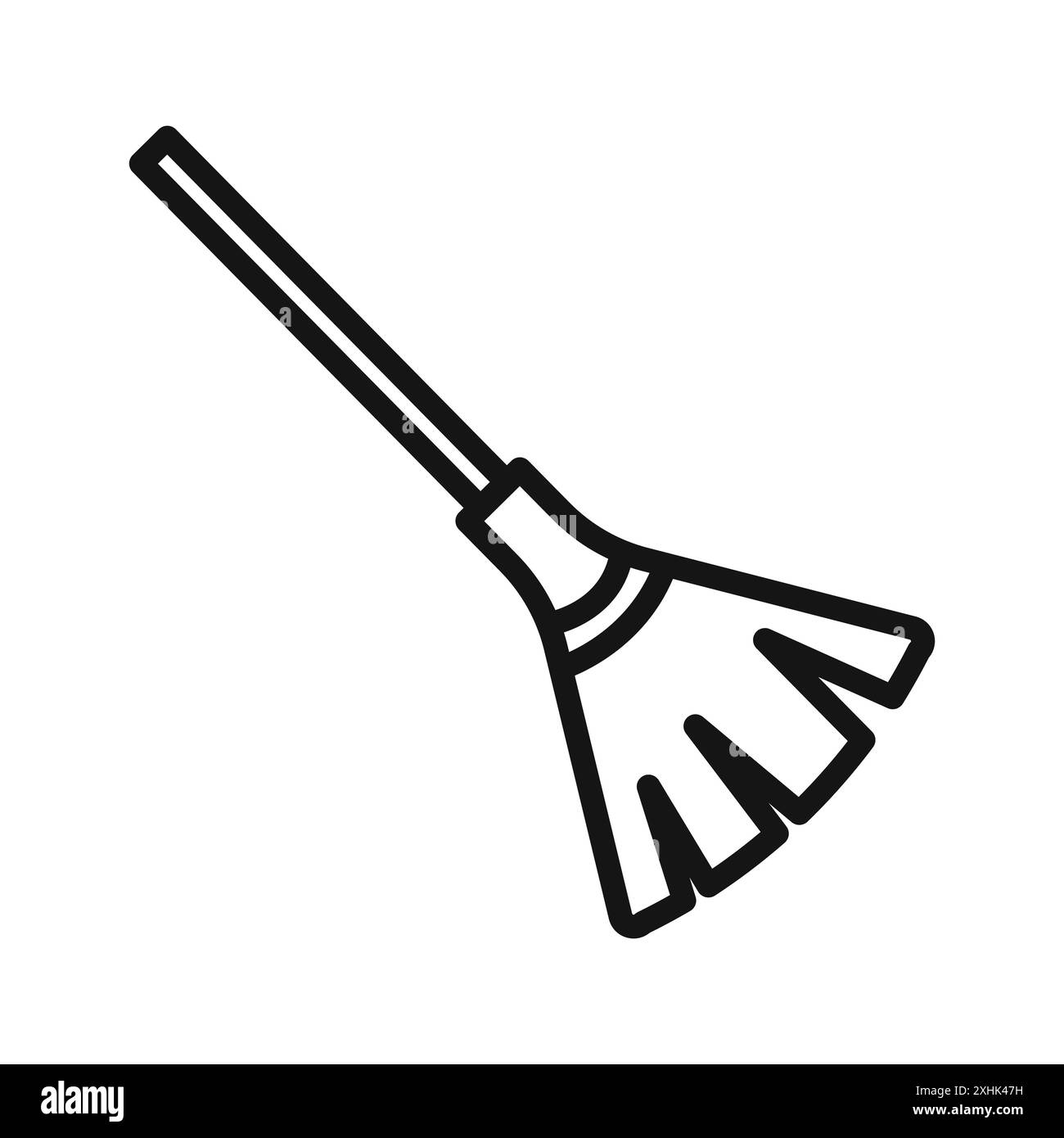 Broom icon Black line art vector in black and white outline set ...