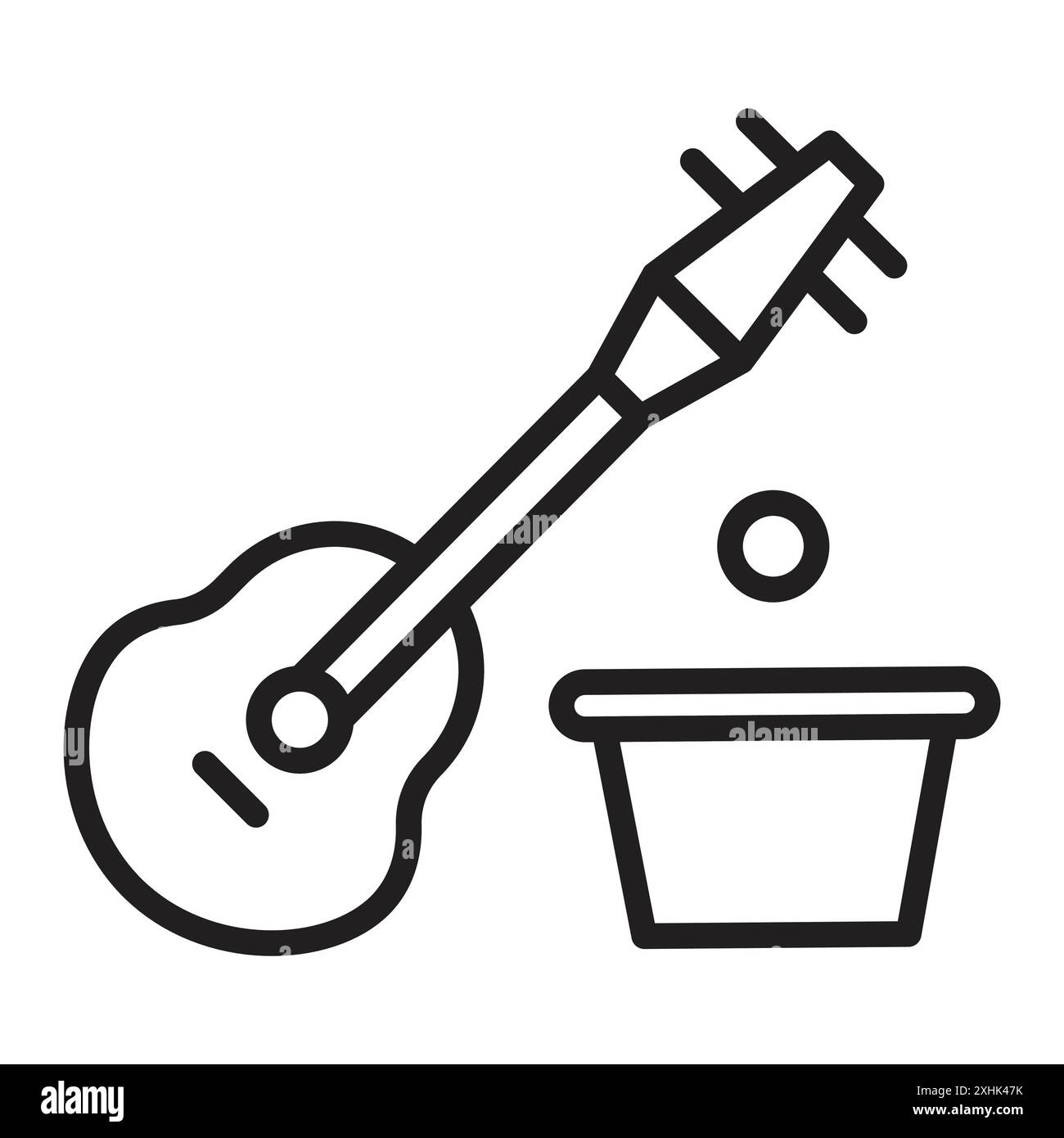 Busking icon Black line art vector in black and white outline set collection sign Stock Vector ...