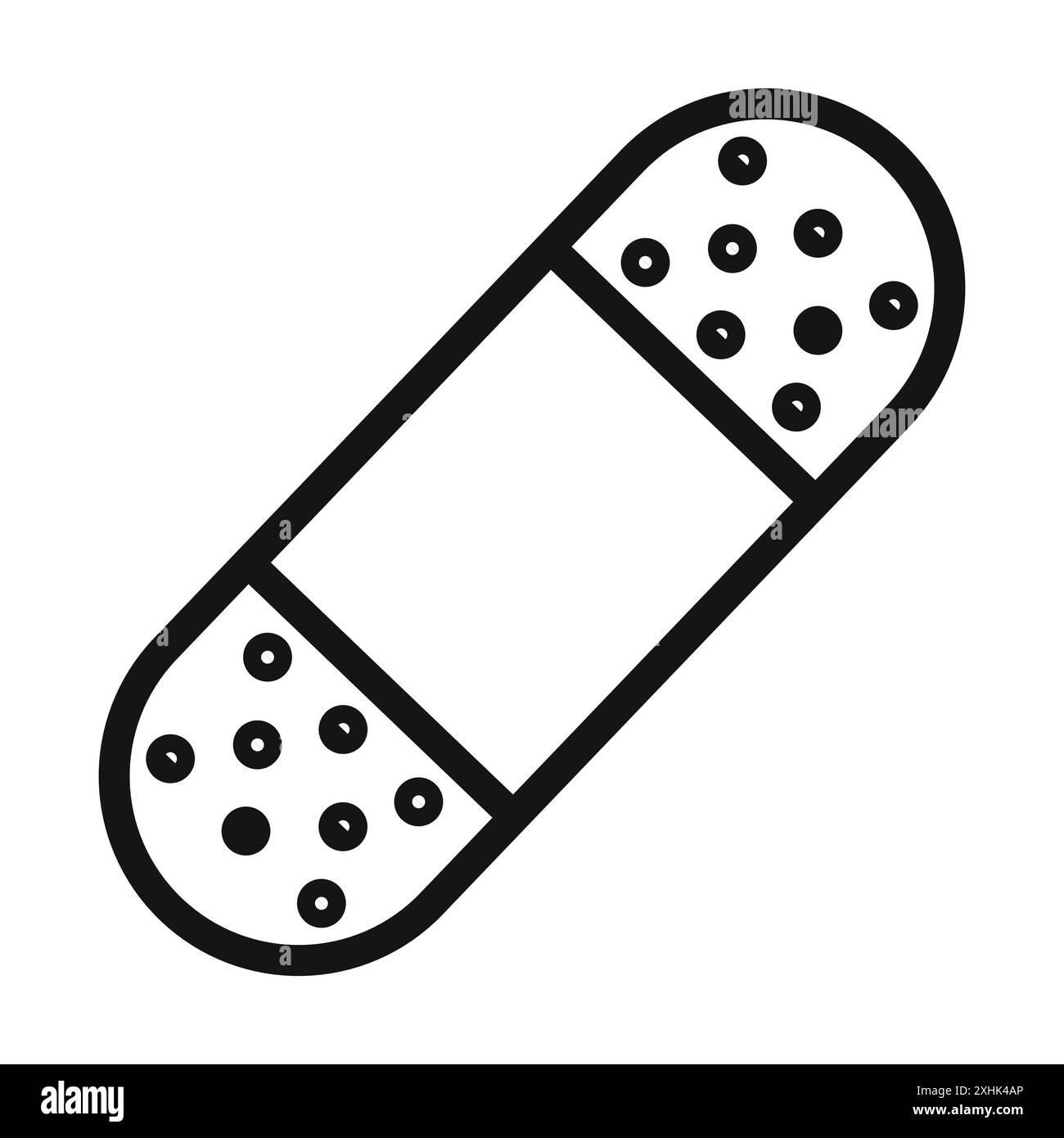 Band aid icon Black line art vector in black and white outline set ...