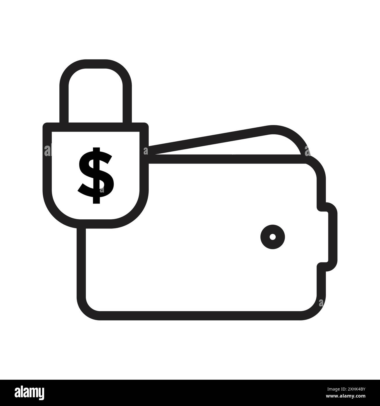 Assets protection icon Black line art vector in black and white outline ...