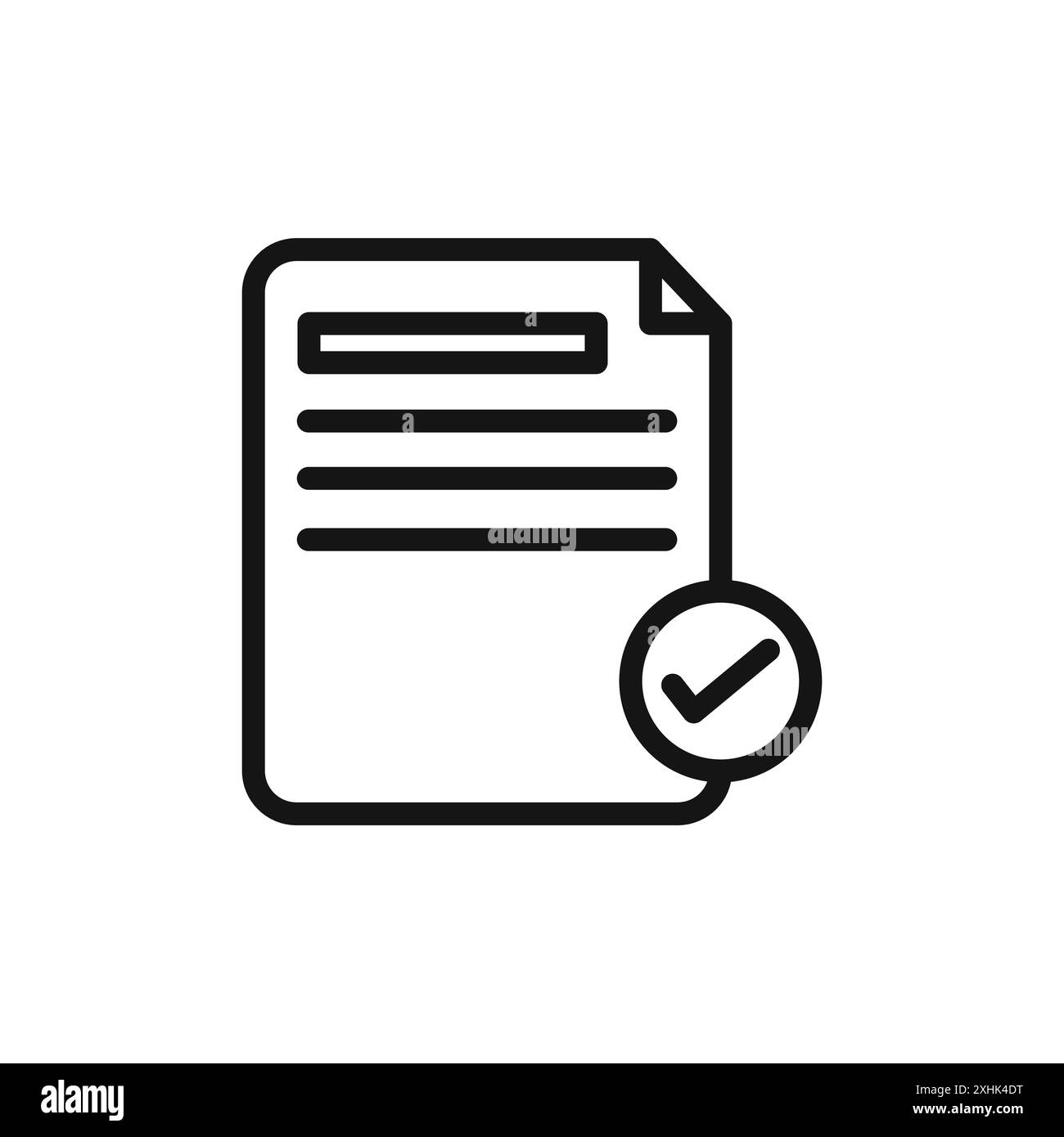 Accept document icon Black line art vector in black and white outline set collection sign Stock ...