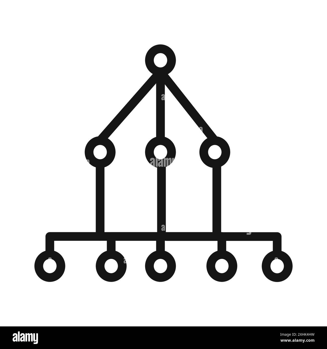 Chart network icon Black line art vector in black and white outline set ...
