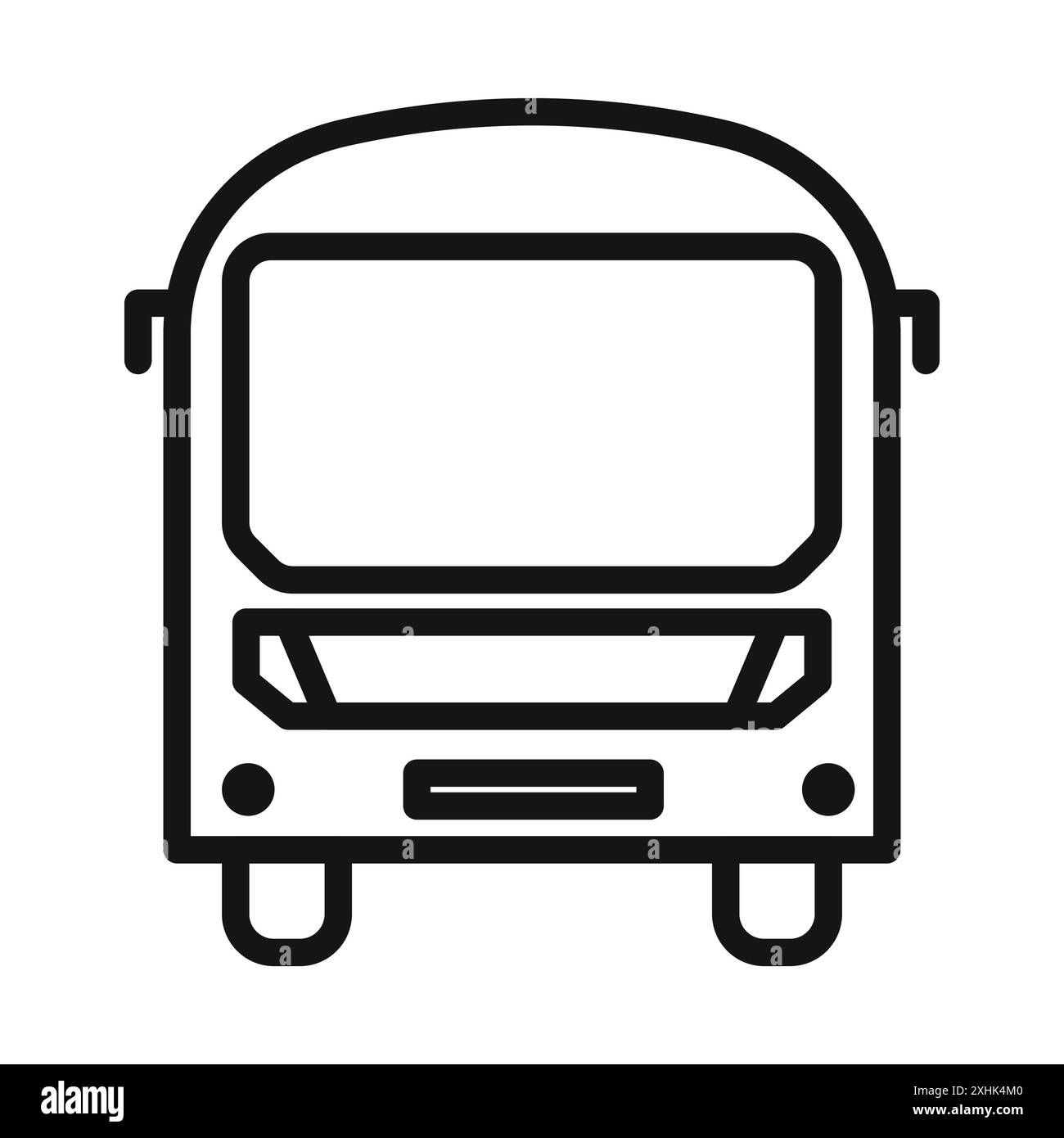 Bus icon Black line art vector in black and white outline set ...
