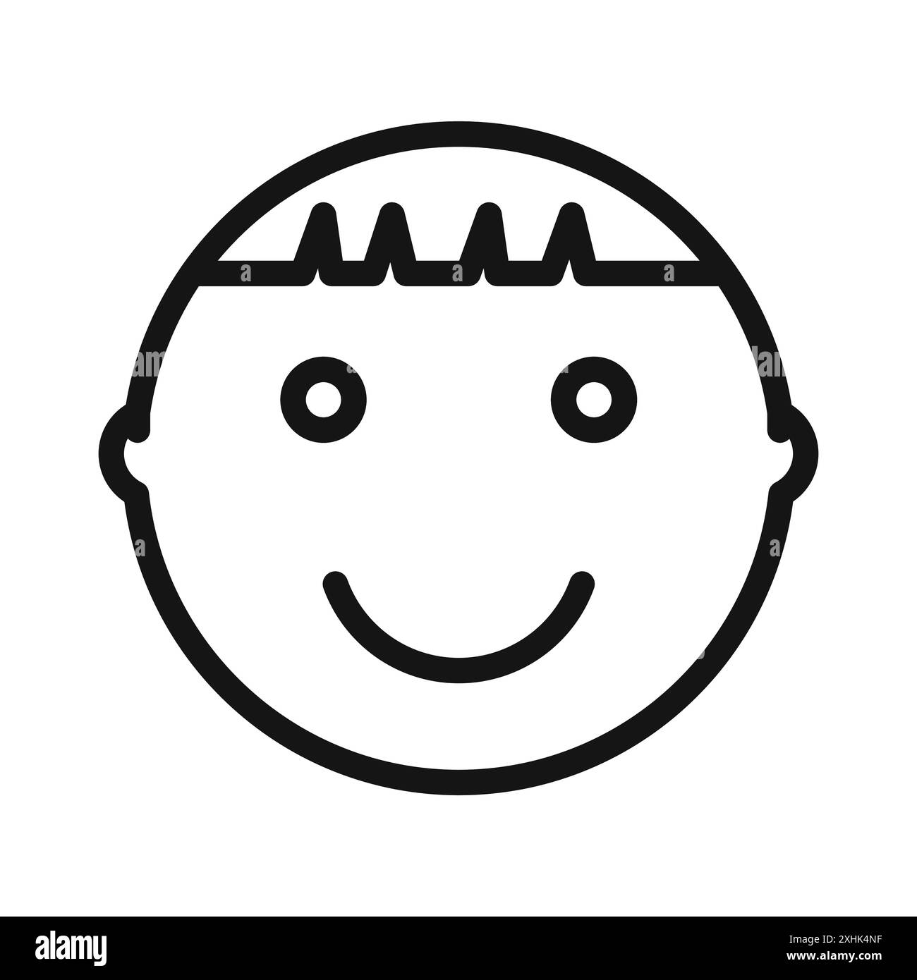 Child head icon Black line art vector in black and white outline set ...