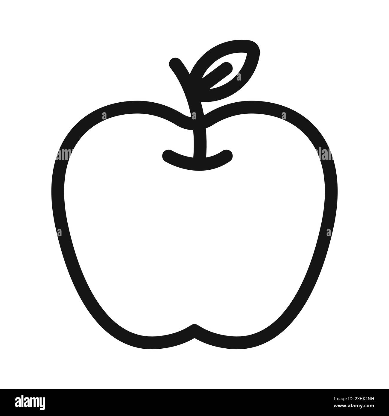 Apple icon Black line art vector in black and white outline set ...