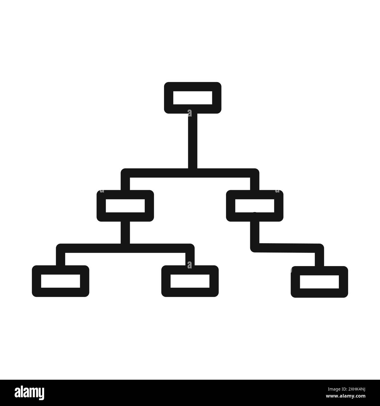 Chart tree icon Black line art vector in black and white outline set collection sign Stock ...
