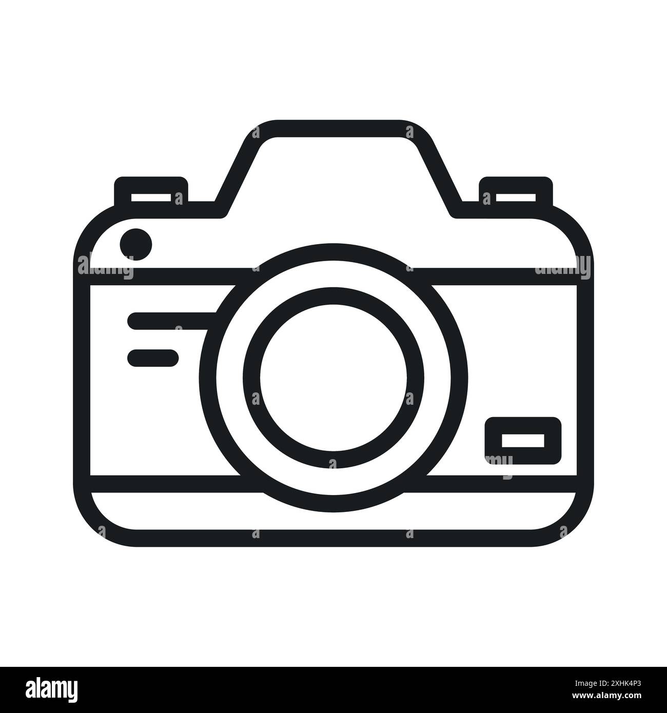 Camera icon Black line art vector in black and white outline set ...