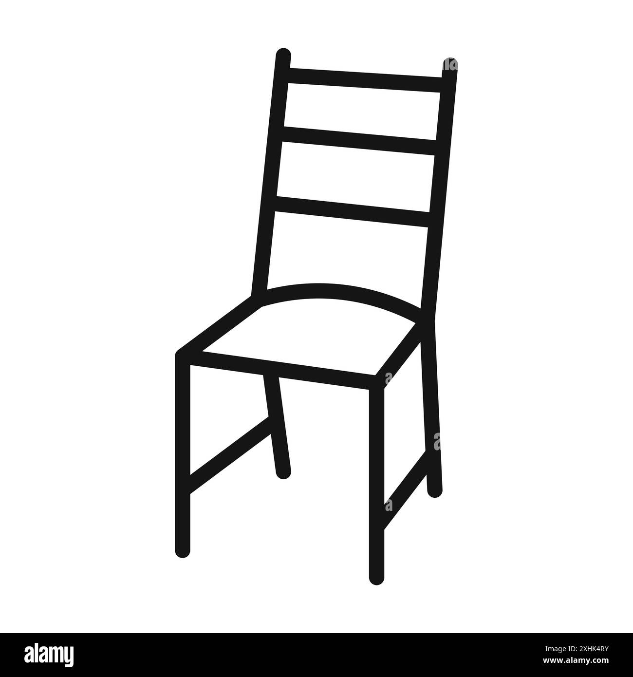 Chair Icon Black Line Art Vector In Black And White Outline Set Collection Sign Stock Vector