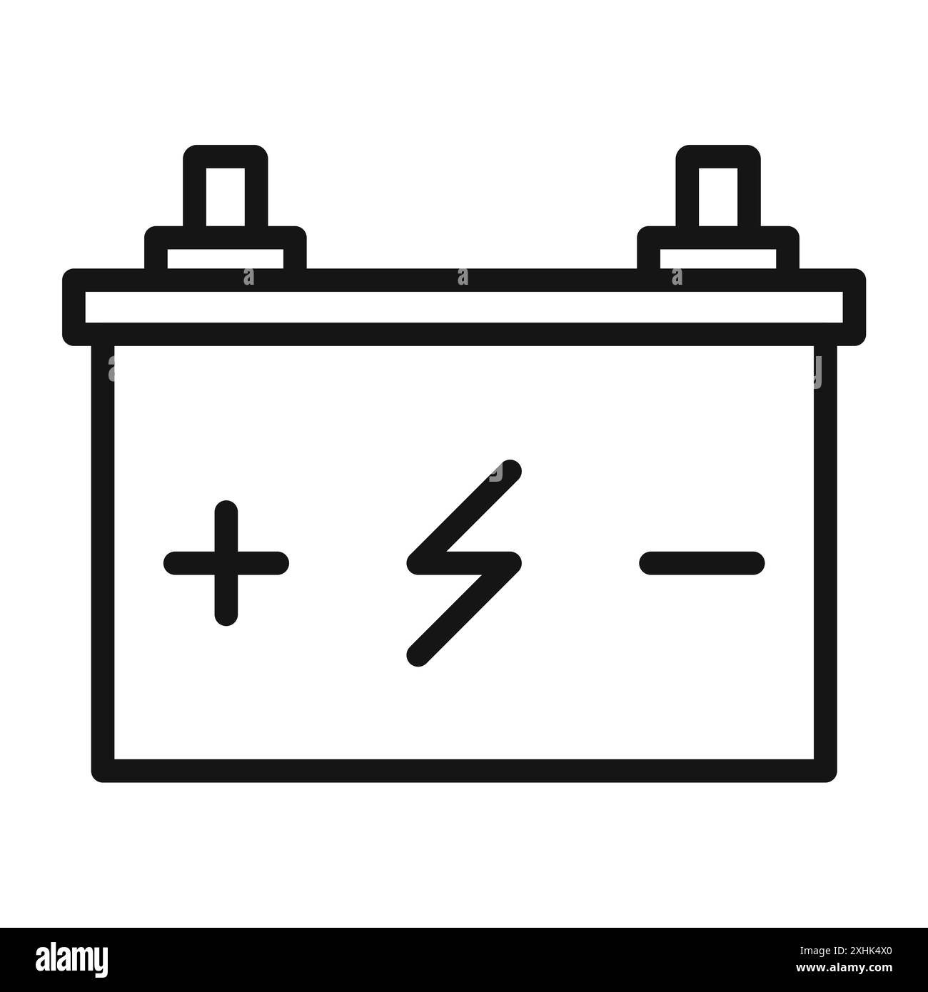 Car battery icon Black line art vector in black and white outline set ...