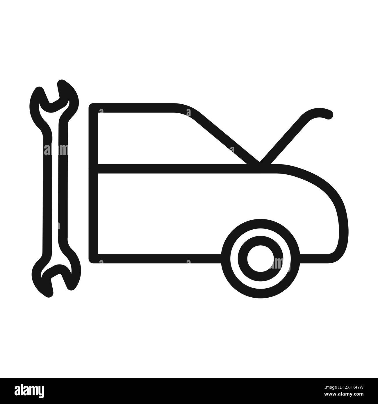 Car mechanic icon Black line art vector in black and white outline set collection sign Stock ...