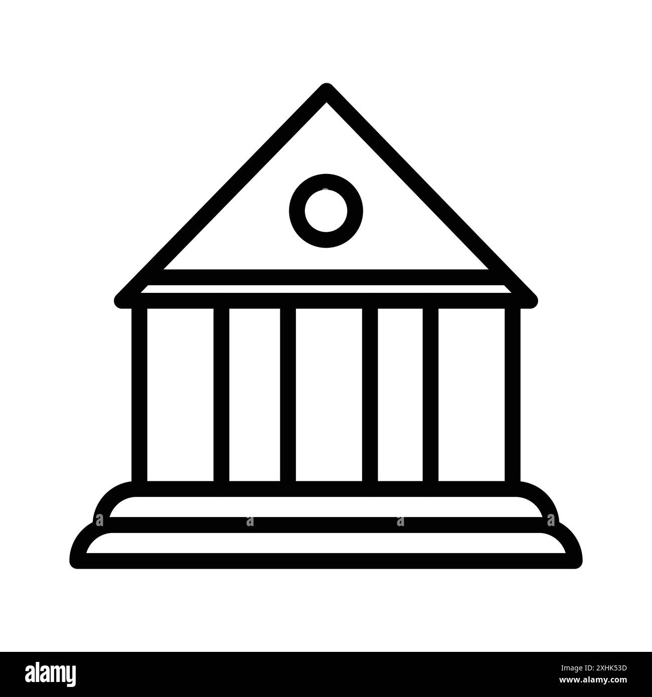 Bank icon Black line art vector in black and white outline set collection sign Stock Vector ...