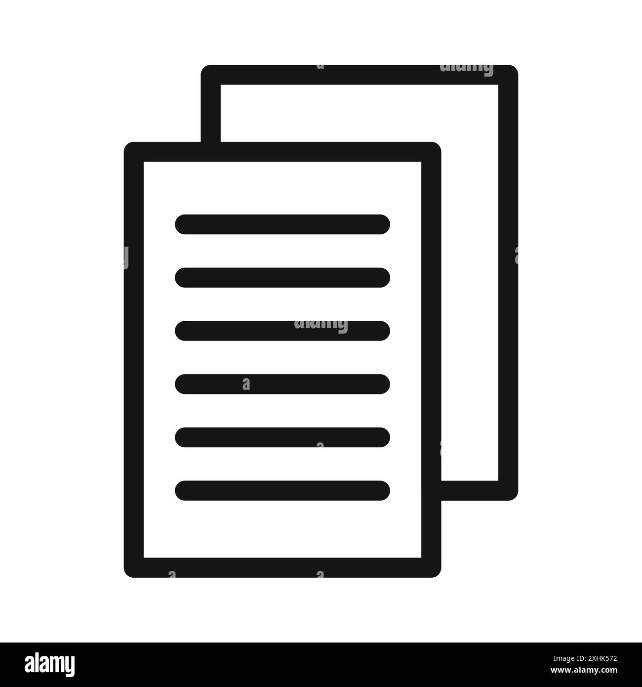 Copy icon Black line art vector in black and white outline set ...