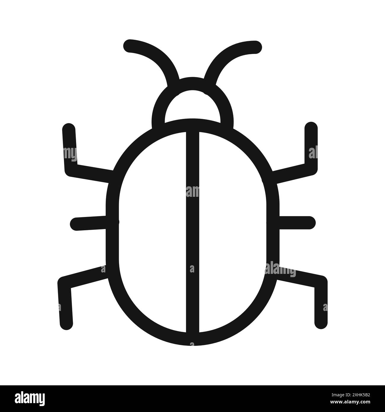 Bug icon Black line art vector in black and white outline set ...