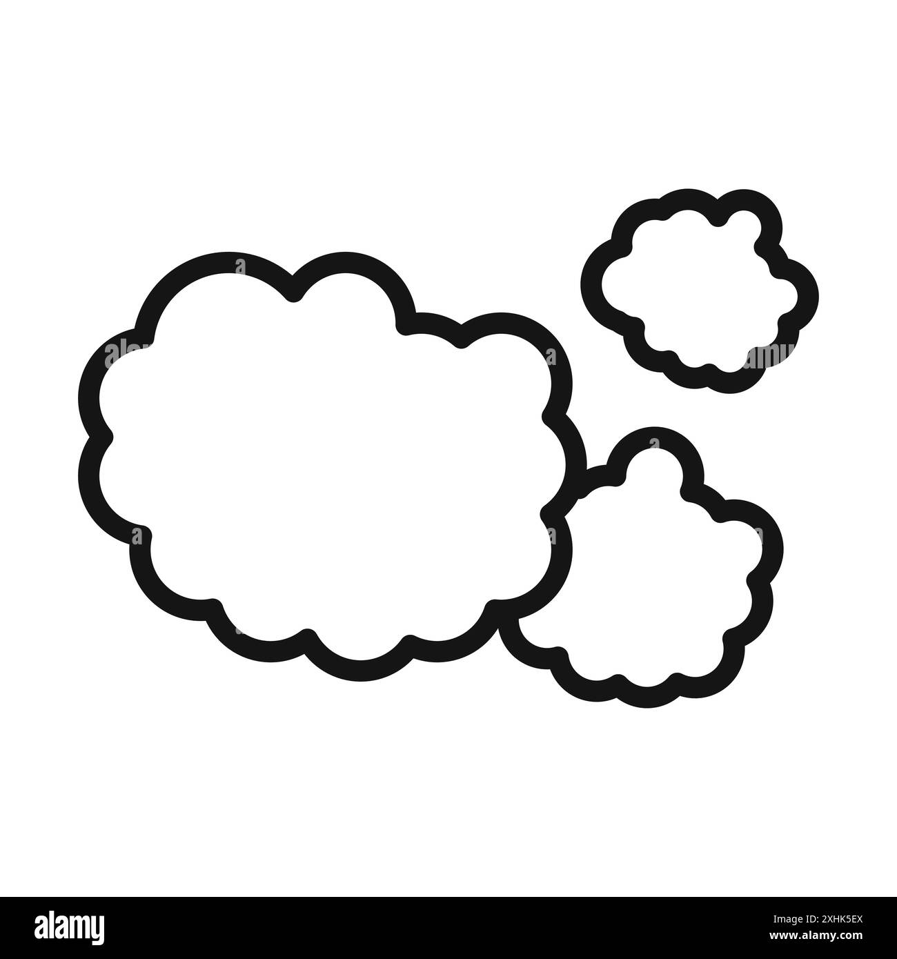 Clouds icon Black line art vector in black and white outline set ...