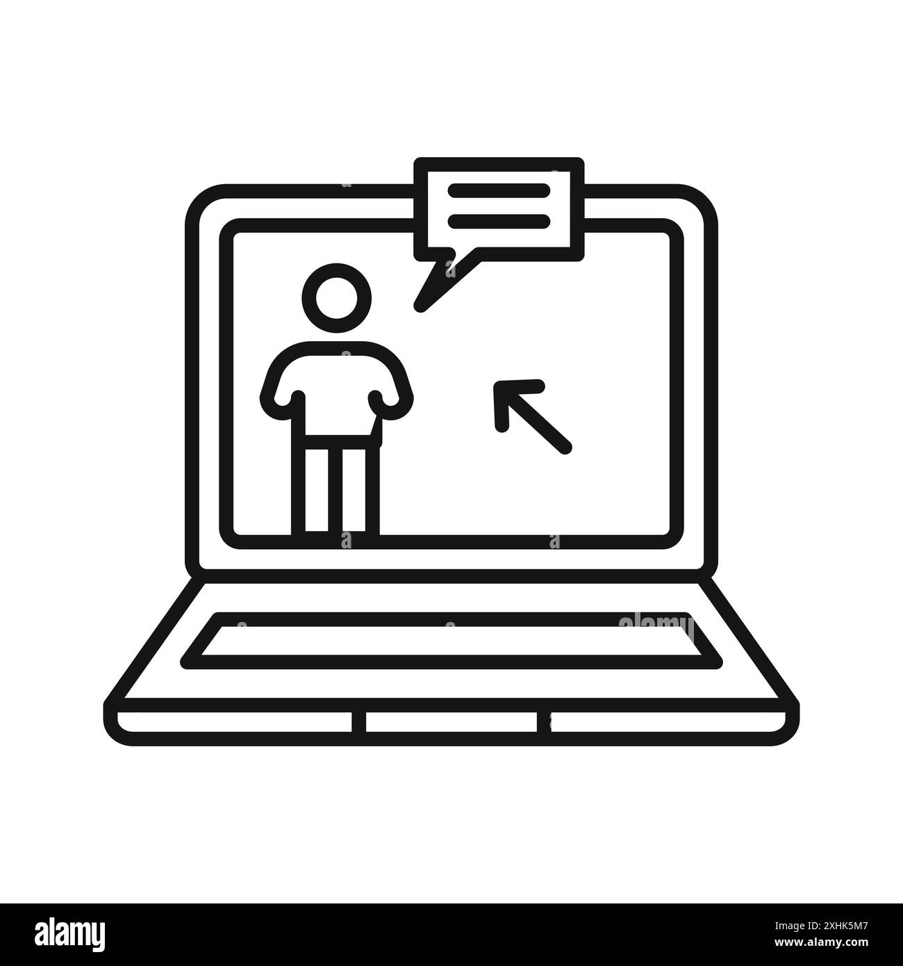 E learning icon Black line art vector in black and white outline set ...