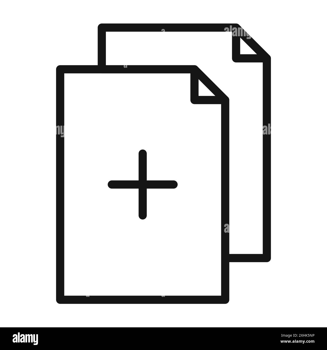 Duplicate icon Black line art vector in black and white outline set collection sign Stock Vector ...